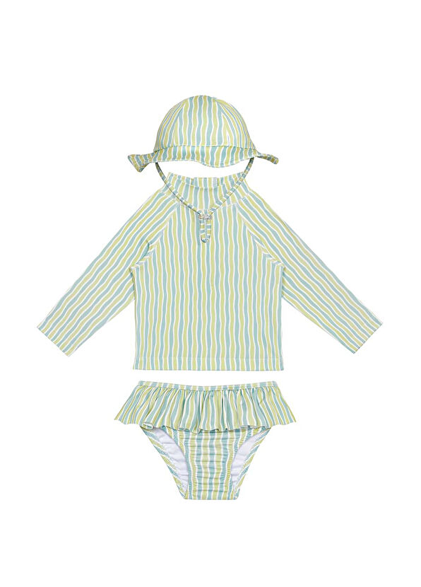 Sand Mother - Lime Oasis UV Korumalı Kız Bebek Mayo Seti - Lime Oasis