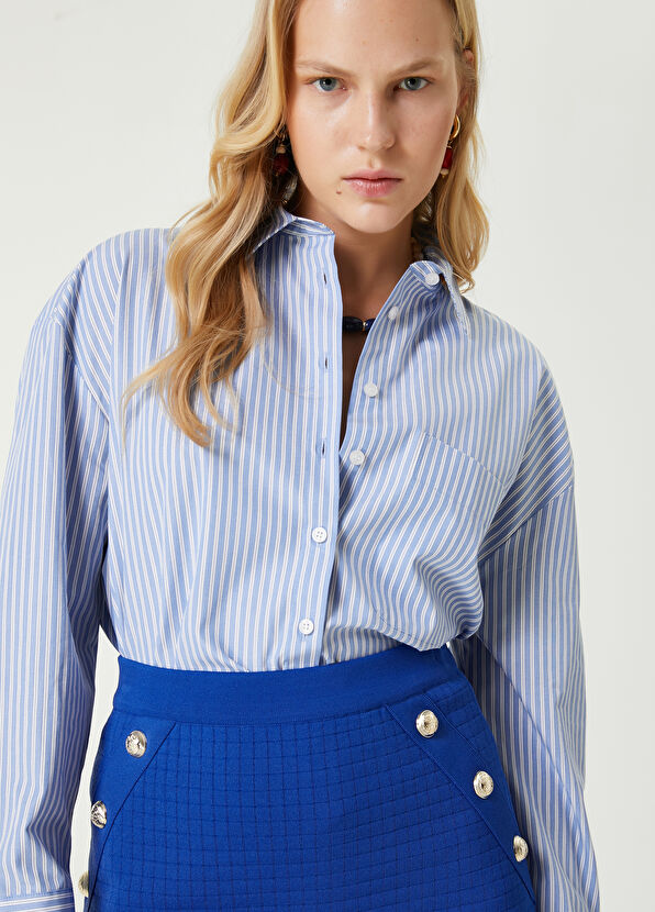 Beymen Club - Mavi Çizgili Gömlek - Mavi