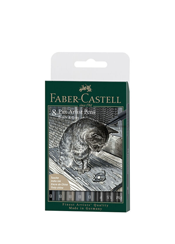 Faber Castell - Pitt Artist Pen Grey Black Toned Brush Tip Non-Smudging ...