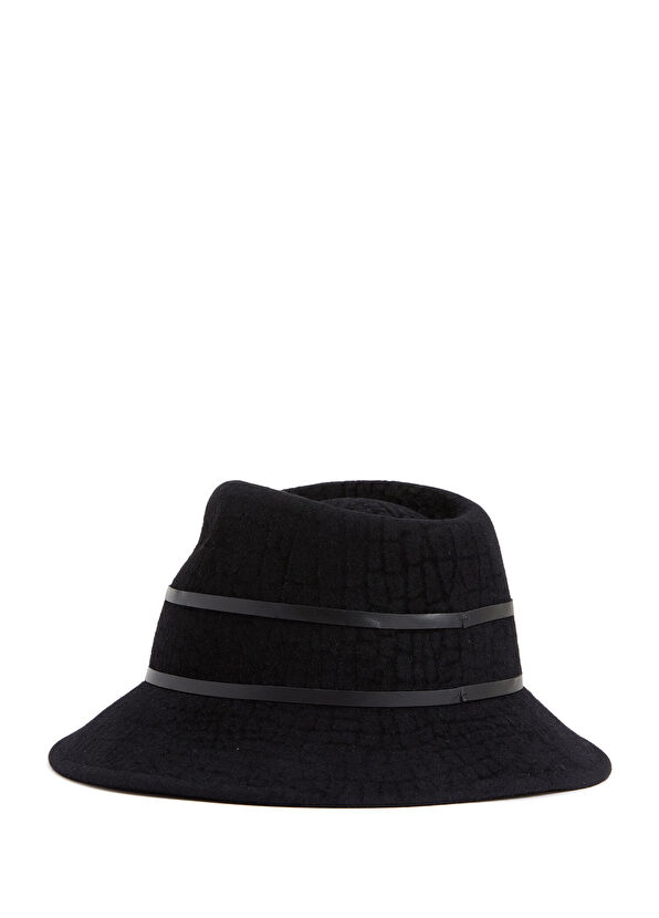 Marzi - Siyah Logo Detaylı Kadın Şapka - Siyah