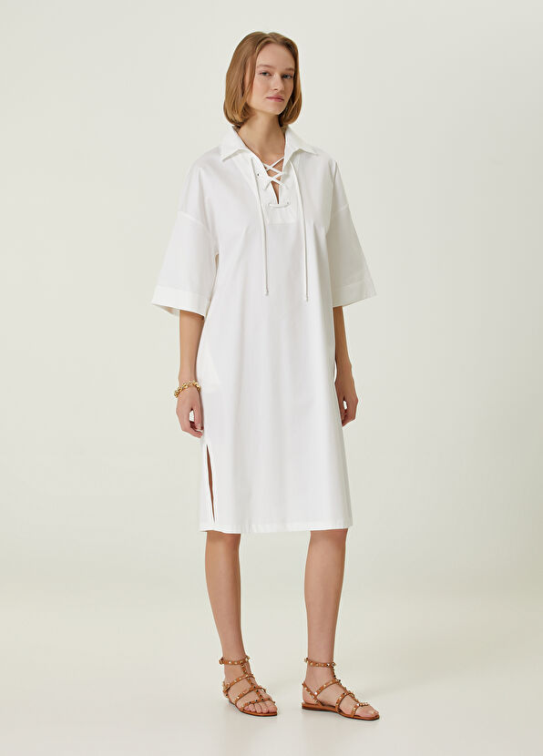 Beymen Collection - Beyaz Midi Elbise - Beyaz