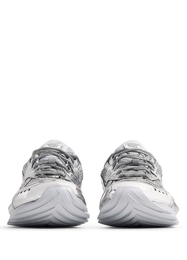 Bottega Veneta - Orbit Silver Erkek Deri Sneaker - Gümüş