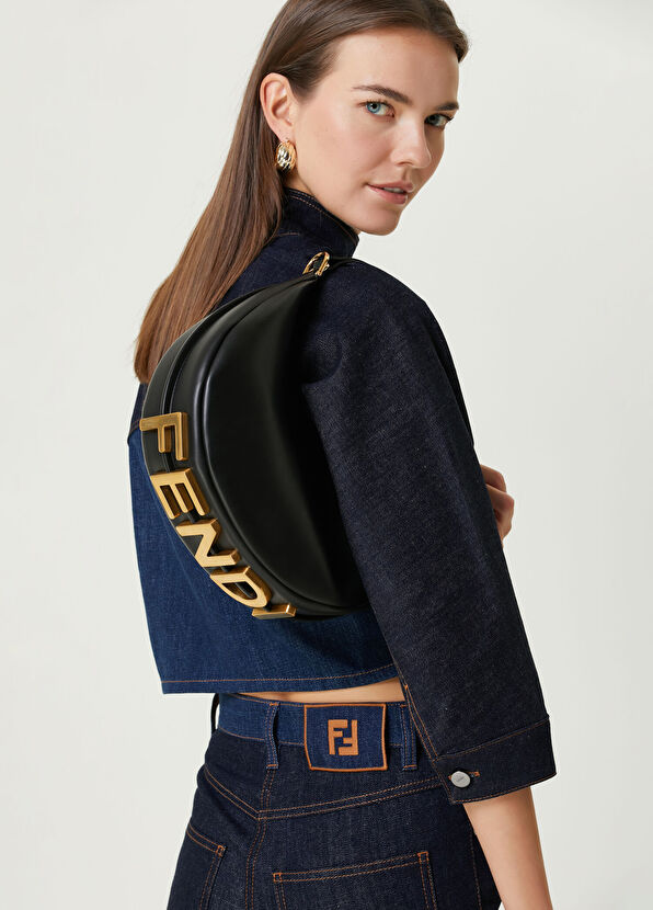 Fendi Siyah Kadın Fendigraphy Small Siyah Kadın Deri Hobo 1552611 | Beymen