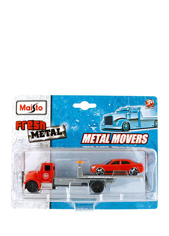 Maisto - RV770 Fresh Metal FMR Flatbed ve Taşıyıcı Tır - Kırmızı