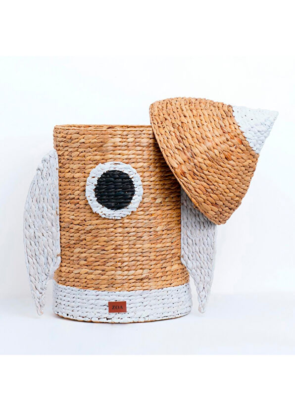 Zoa Collection - Rattan Rocket Toy Basket with Lid