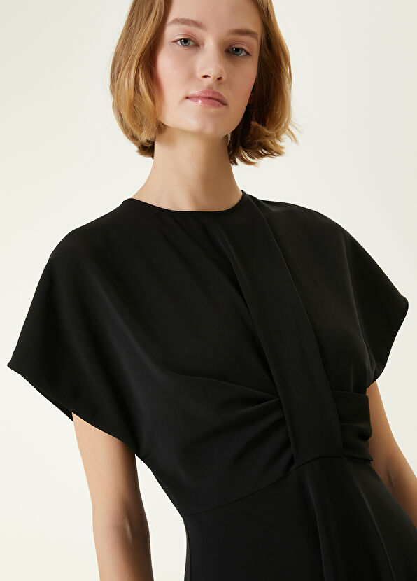 Beymen Collection - Siyah Midi Asimetrik Elbise - Siyah