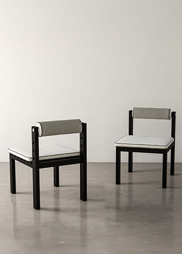 Deekobjects - Milan Siyah Gürgen Ahşap Yemek Odası Sandalyesi - Siyah