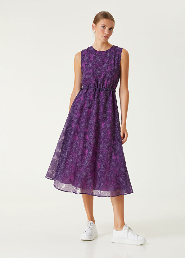 Network - Mor Midi Elbise - Mor