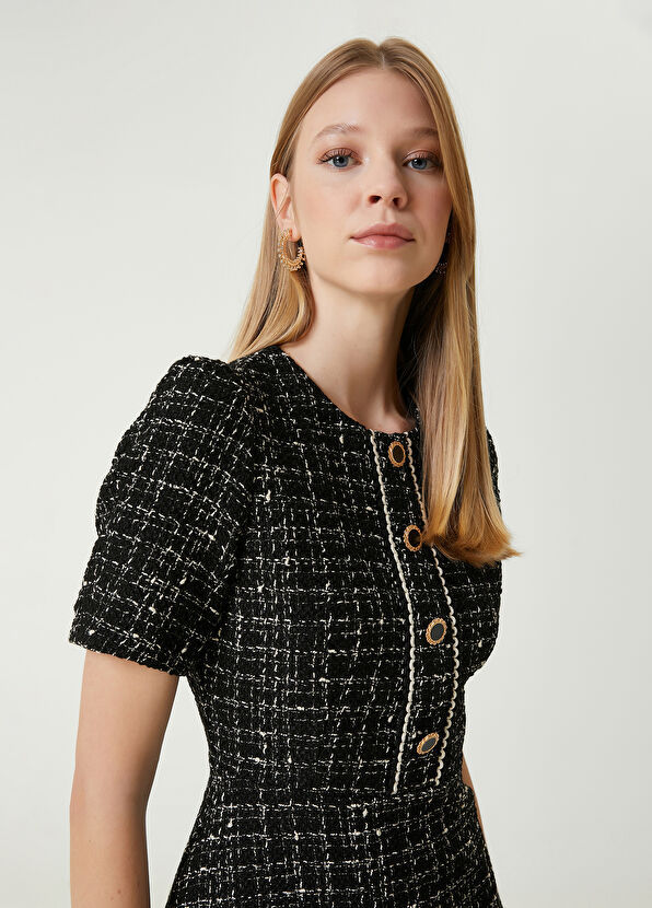 Beymen Club - Siyah Mini Tweed Elbise