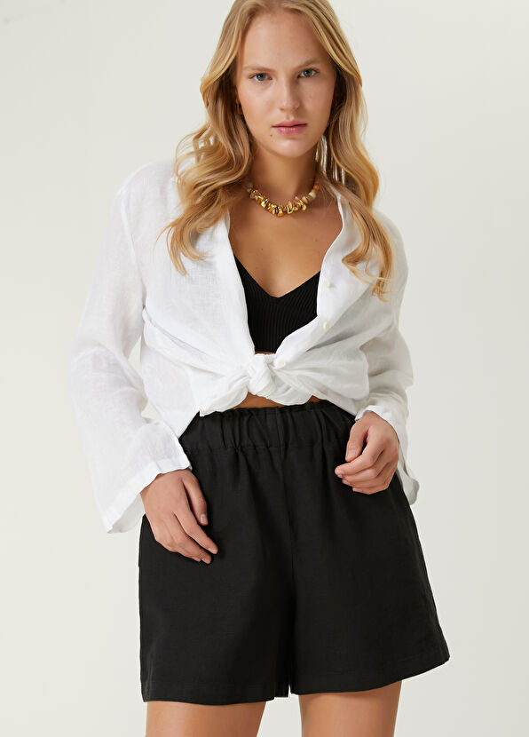 Beymen Club - Black Linen Shorts