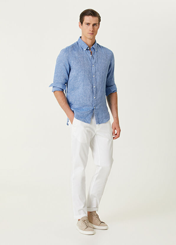 Michael Kors Mavi Erkek Mavi Keten Gömlek 1540096 | Beymen