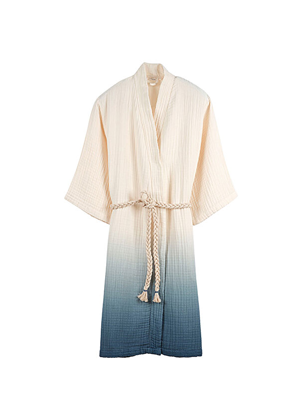 Buldan's - Gradient Transition Indigo Unisex Muslin Robe - Indigo