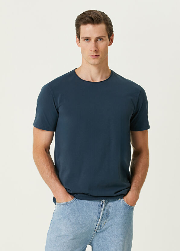 AllSaints - Regular Fit Bodega Mavi Basic T-shirt - Mavi
