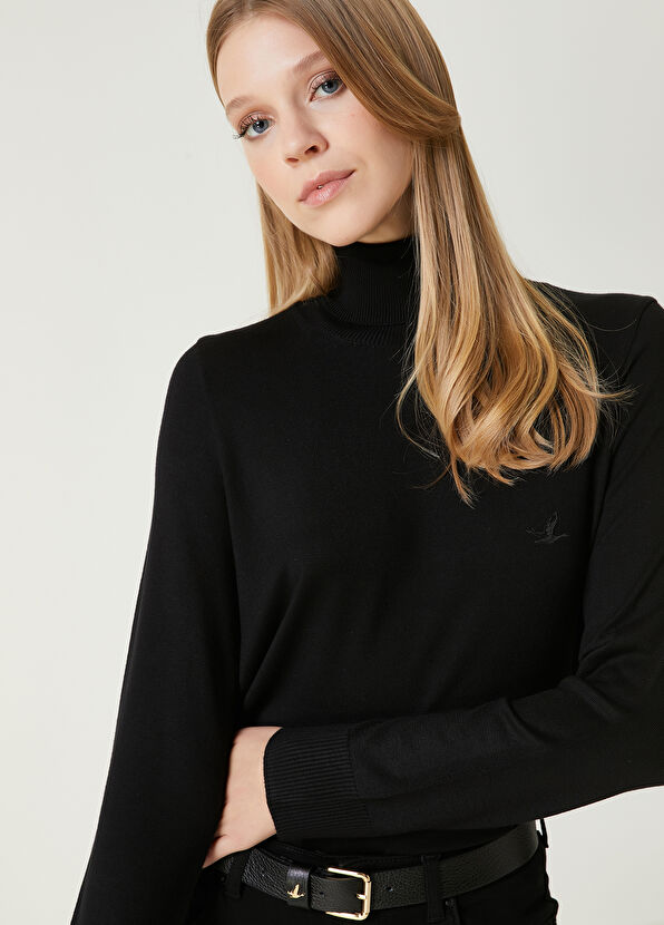 Beymen Club - Siyah Logo Nakışlı Triko - Siyah