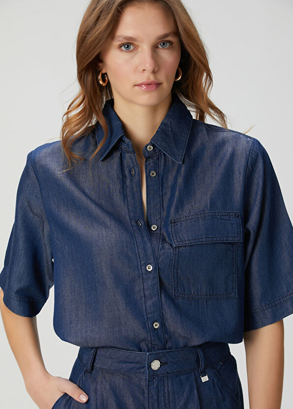 Network İndigo Kadın Açık Indigo Mavi Denim Gömlek 1430182 | Beymen