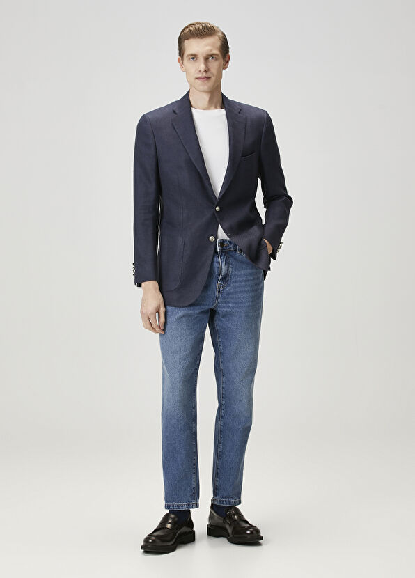 Kiton Mavi Erkek Mavi Keten Ceket 1638811 | Beymen