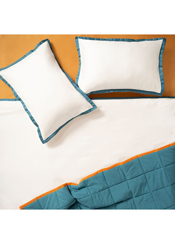 Zsa Zsa Zsu - Brito Ekru Saten Pamuk Bordürlü Ekstra King Size Nevresim ...