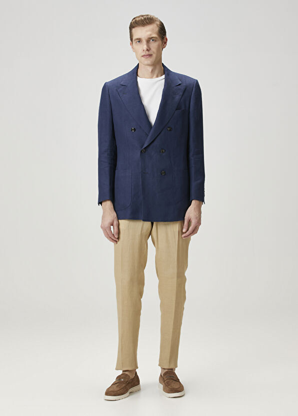 Kiton Mavi Erkek Mavi Keten Ceket 1638817 | Beymen