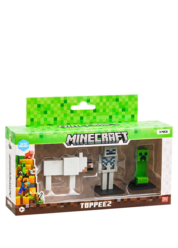 Minecraft - Toppeez Model:4 3D 3'lü Figür Oyuncak Seti - Çok Renkli