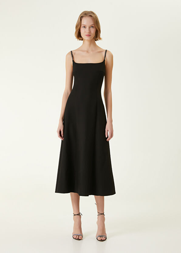 Beymen Collection - Siyah Midi Abiye Elbise - Siyah