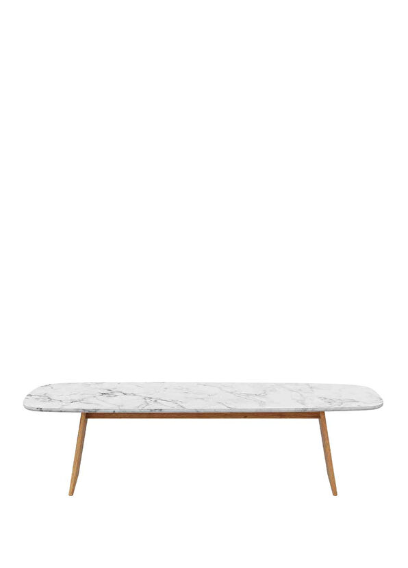 Hamm Design - Amorfus Carrara Keten Yağlı Meşe Sehpa - Beyaz