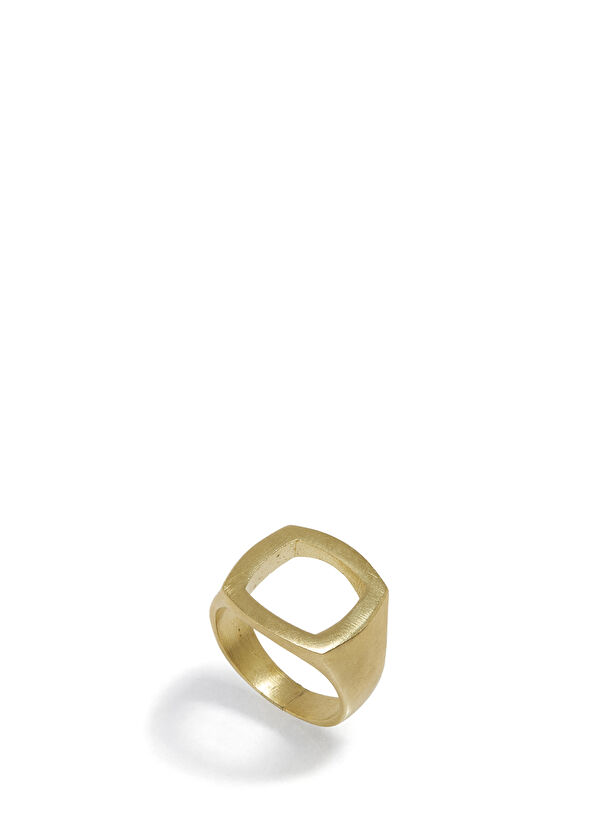 Juju - Gold Geometrik Formlu Erkek Yüzük - Çok Renkli