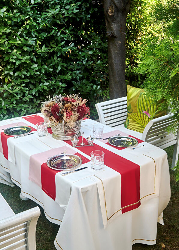 Meja Atelier - Maya Ivory Kırık Beyaz Pamuklu Masa Örtüsü 150 x 250 cm ...