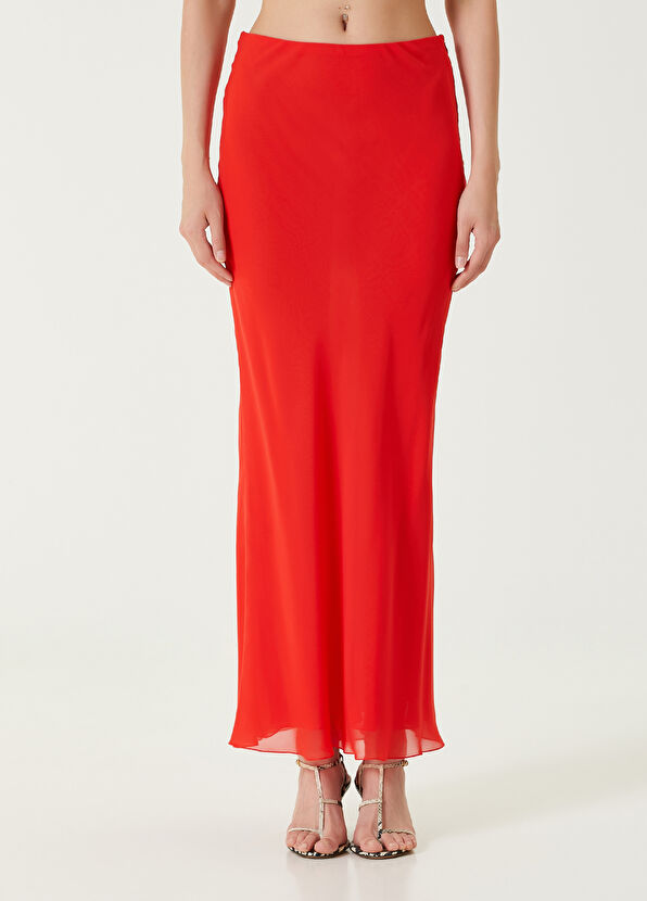 Khaite Kırmızı Kadın Mauva Kırmızı Maksi İpek Şifon Etek 1525158 | Beymen