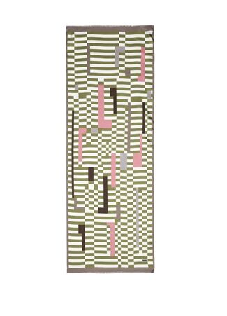 Pal Zileri Erkek Yeşil Geometrik Desenli İpek Atkı EU