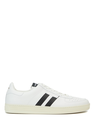 Tom Ford Erkek Beyaz Logolu Deri Sneaker 0 UK Tom Ford Erkek Beyaz Logolu Deri Sneaker 0 UK