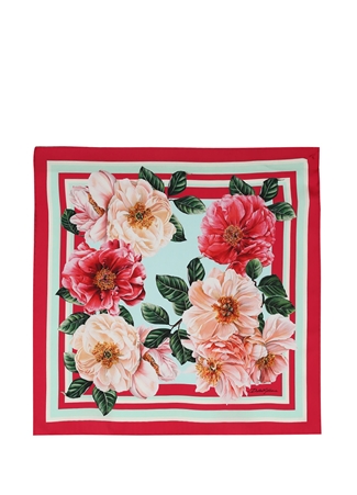 Dolce&gabbana Kadın Colorblocked Çiçek Desenli İpek Fular Eu Dolce&gabbana Kadın Colorblocked Çiçek Desenli İpek Fular Eu