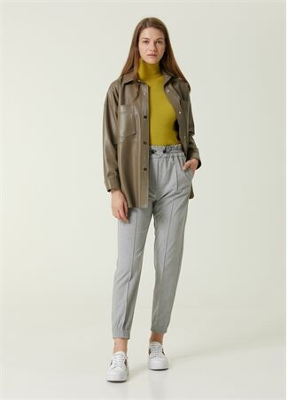 Beymen Club Kadın Gri Beli Büzgülü Jogger Pantolon 42