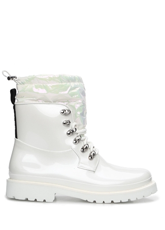 Moncler Kadın Beyaz Logolu Büzgü Detaylı Bot 36 EU