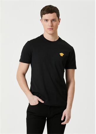 Versace Erkek Siyah Medusa Nakışlı Basic T-shirt S EU Versace Erkek Siyah Medusa Nakışlı Basic T-shirt S EU