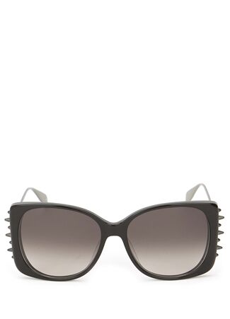 Alexander Mcqueen Kadın Siyah Çerçeve Detaylı Güneş Gözlüğü Eu