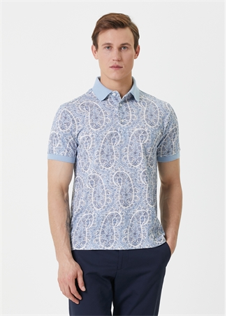 Etro Erkek Mavi Polo Yaka Etnik Desenli T-shirt L Eu Etro Erkek Mavi Polo Yaka Etnik Desenli T-shirt L Eu