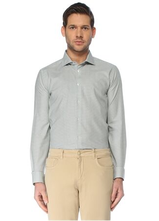 Palzileri Lab Erkek Yeşil İngiliz Yaka Desenli Gömlek 4 IT