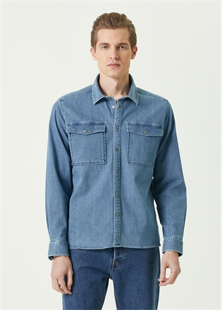 Les Deux Erkek Mavi Denim Gömlek S EU Les Deux Erkek Mavi Denim Gömlek S EU