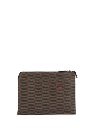 Pineider Erkek Kahverengi Desenli Deri El Portföyü EU Pineider Erkek Kahverengi Desenli Deri El Portföyü EU