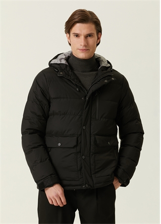 Network Erkek Slim Fit Siyah Kapüşonlu Mont XXXL EU Network Erkek Slim Fit Siyah Kapüşonlu Mont XXXL EU