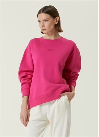 Bassigue Kadın Pembe Logo Detaylı Sweatshirt L EU