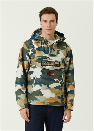 Napapijri Erkek Rainforest Kapüşonlu Desenli Mont Yeşil M EU Napapijri Erkek Rainforest Kapüşonlu Desenli Mont Yeşil M EU
