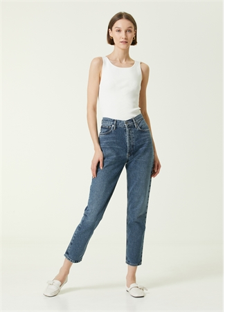 Agolde Kadın Fen Relaxed Tapered Fit Mavi Jean Pantolon 25 US Agolde Kadın Fen Relaxed Tapered Fit Mavi Jean Pantolon 25 US