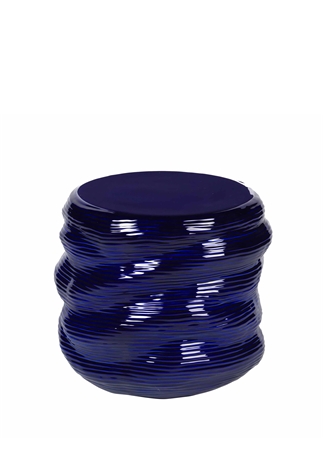 Broste Copenhagen Mavi Geometrik Formlu Seramik Sehpa Lacivert