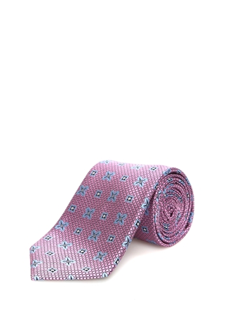 Canali Erkek Pembe Geometrik Desenli İpek Kravat EU Canali Erkek Pembe Geometrik Desenli İpek Kravat EU