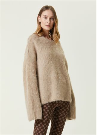 Toteme Kadın Bej Bisiklet Yaka Kazak XS/S EU