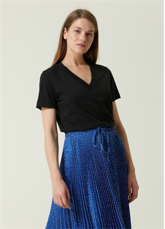 Beymen Club Kadın Siyah V Yaka Basic T-shirt S