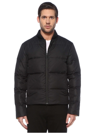 Fendi Erkek Siyah Sarı Logolu Dik Yaka Çift Taraflı Mont 48 IT