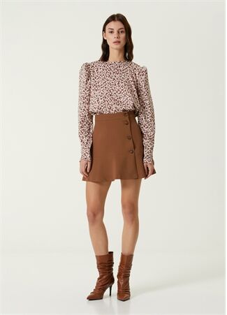 Network Kadın Regular Fit Kahverengi Mini Etek 34 EU