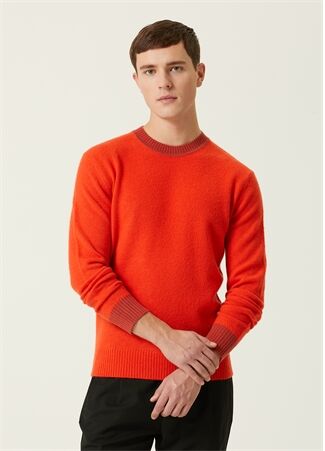 Boss Erkek Turuncu Yün Kazak XL EU